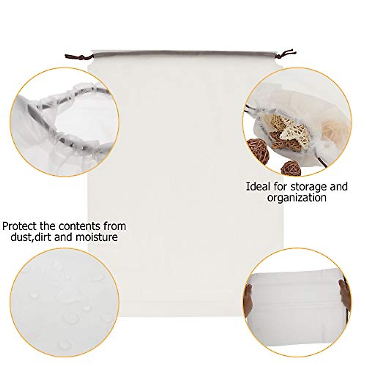 150Pack Clear Drawstring Bags 12 x 16 inch, Clear Plastic Travel Bags with Double Cotton Drawstrings, Travel Garments Shoe Organizing Storage Plastic Bags, Gift Wrapping, Wedding Favor Bags