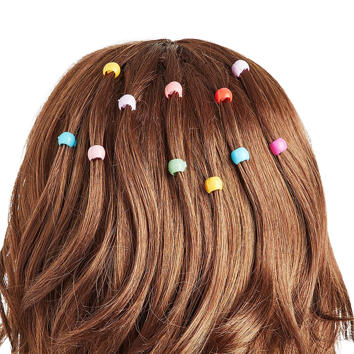 WILLBOND Hair Clip, 300 Pieces Mini Hair Claw Clips for Braids for Girls, Mini Hair Beads Rainbow Tiny Plastic Jaw Clips for Women
