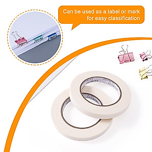 GUOKOFF Masking Tape 1/2 Inch x 55 Yards x12 Rolls, Beige White Masking Tape Painters Tape General Purpose Tape, Painting Adhesive Tape for Arts DIY Crafts Labeling