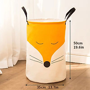 2 Packs Nursery Laundry Hamper,Fox Storage Basket,Fox Basket,Round Laundry Basket,Laundry Basket,Fox Hamper,Animal Hamper,Animal Laundry Basket,Cute Babies Laundry Basket,Decorative Laundry Baskets