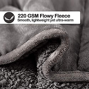 Uttermara Weighted Blanket Queen Size 15lbs 60x80 inches, Sherpa Weighted Blankets with Soft Plush Fleece, Cozy Warm Sherpa Snuggle Thick Heavy Blanket Great for Sleep and Calming, Grey