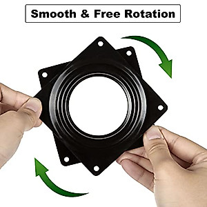 [16-Pack] Lazy Susan Hardware 4 Inch Black, Square Lazy Susan Turntable Bearings, 5/16" Thick Swivel Plate for Serving Trays, Kitchen Cabinet, Craft Project, Makeup Holder, 330 Lbs Capacity