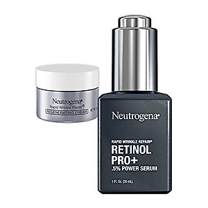 Neutrogena Anti-Aging Rapid Wrinkle Repair Retinol Regenerating Cream & Pro+, 0.5% Power Serum, Travel Size 1 Fl Oz, 0.5 Oz Mini, 1.5 Oz