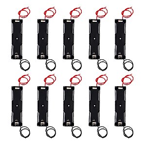 AEDIKO 10pcs 18650 Battery Holder 18650 Battery Clip 1 Slots 3.7V Plastic 18650 Battery Storage Box Case with Connect Cable