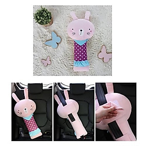 HKSICHENGKEJI Kids Seat Belt Pillow Cartoon Car Travel Pillow Neck Support Car Pillow Seat Belt Shoulder Cover Pillow Headrest Shoulder Pillow Soft Auto Seat Belt Cushion Back Cushion Car Trim