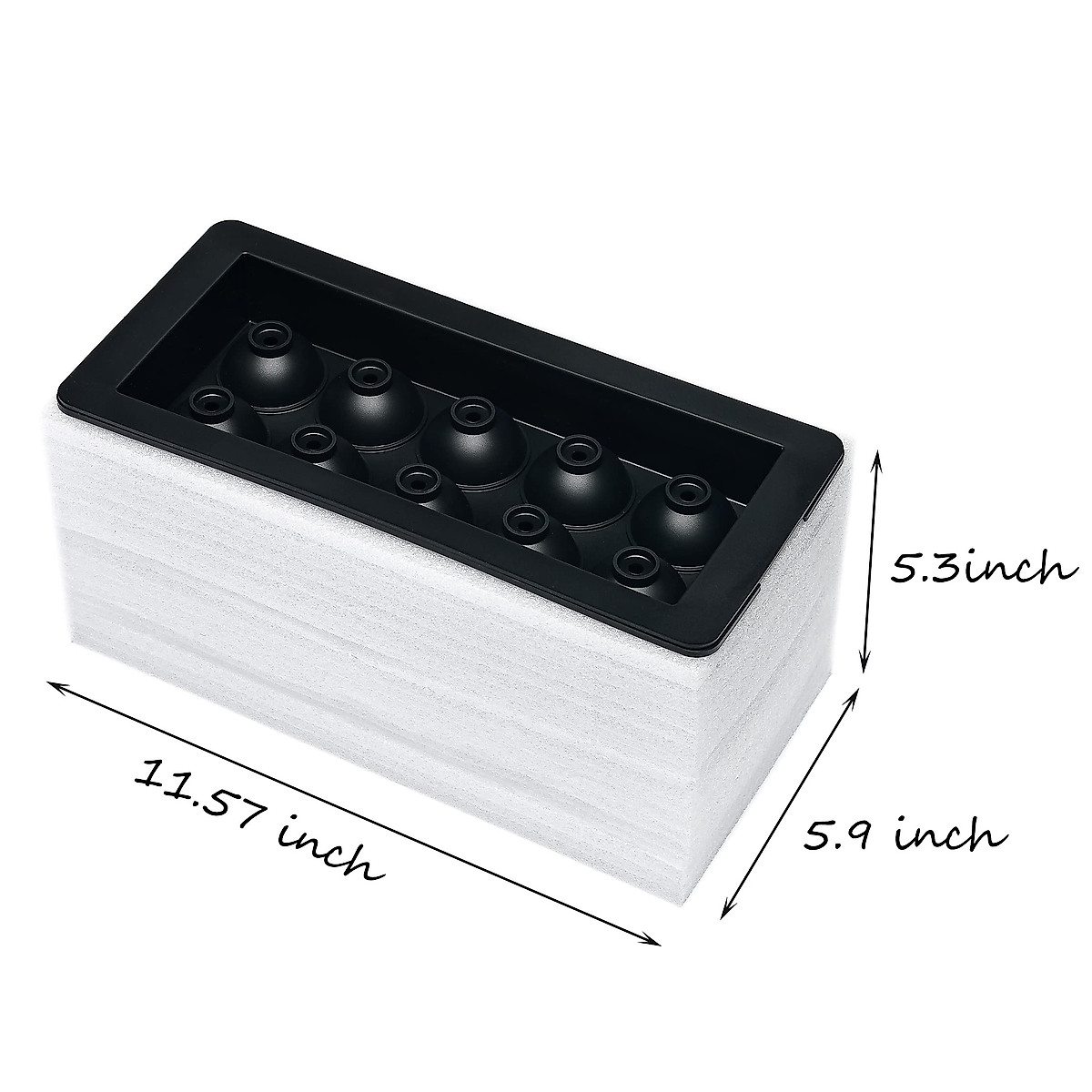 Sphere Clear Ice Cube Tray - Crystal Clear 1.7 Inch Ice Ball Maker,10 Silicone Round Ice Cubes Mold for Whiskey and Cocktail