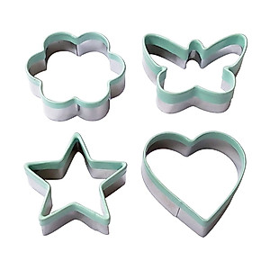 Ecoart Cookie Cutter Set - Star Flower Heart Butterfly Biscuit Cutters - Stainless Steel Sandwich Cutters/Vegetable Cutters Shapes Set with Comfort Grip for Kids & Adults (Set of 4)