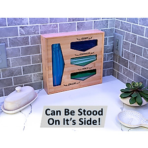 All-in-One Ziploc Bag Organizer for Kitchen Drawer | Space-Saving Storage Bag Holder | Easy Access Ziplock Organizer with Slide-Off Top | Perfect for Sandwich Bags, Quart, Snack, and Gallon Size