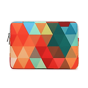 Canvaslife Rainbow Peacock Pattern 13 inch Canvas Laptop Sleeve with Pocket 13 inch 13.3 inch Laptop 13 case13 Sleeve