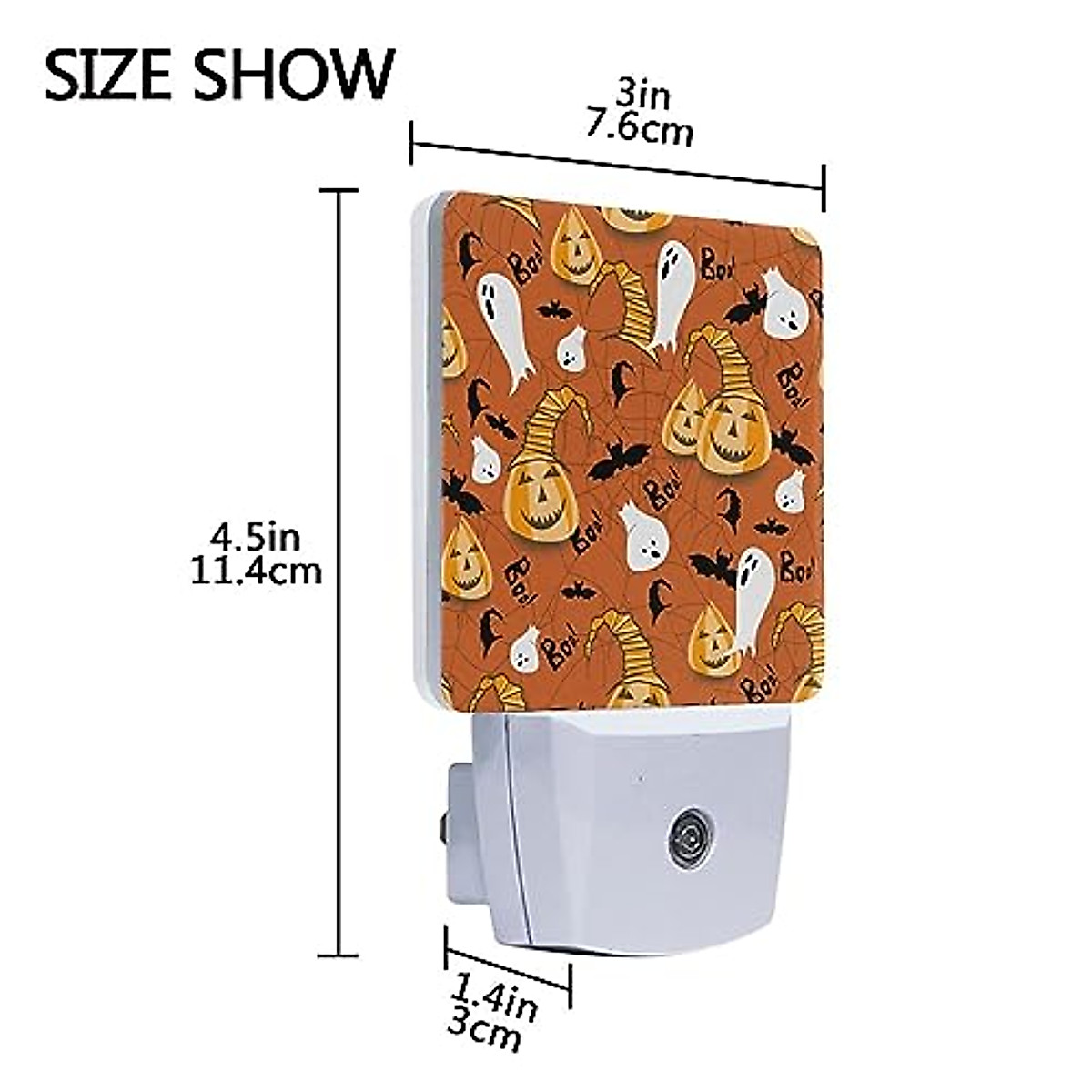 JSTEL Halloween Pumpkin Night Lights Plug into Wall Decorative Dusk to Dawn,Halloween Ghost Night Light Plug in,LED Nightlights for Bedroom Bathroom Kitchen Hallway Stairs