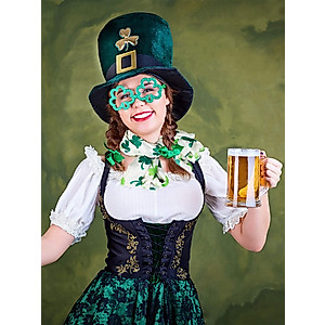 Skylety St. Patrick's Day Printed Scarf Long Shamrock Shawl Irish Theme Scarf for Holiday Outfits Accessories (Color Set 1, 3 Pieces)