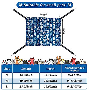 2 Pieces Reversible Cat Hanging Hammock Soft Breathable Pet Cage Hammock with Adjustable Straps and Metal Hooks Double-Sided Hanging Bed for Cats Small Dogs Rabbits, Medium