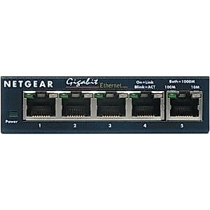 Netgear Prosafe Plus Gs105E 5-Port Gigabit Ethernet Switch - Switch - Unmanaged - 5 X 10/100/1000 - Desktop