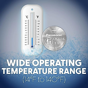 Panasonic CR2016 3.0 Volt Long Lasting Lithium Coin Cell Batteries in Child Resistant, Standards Based Packaging, 4-Battery Pack