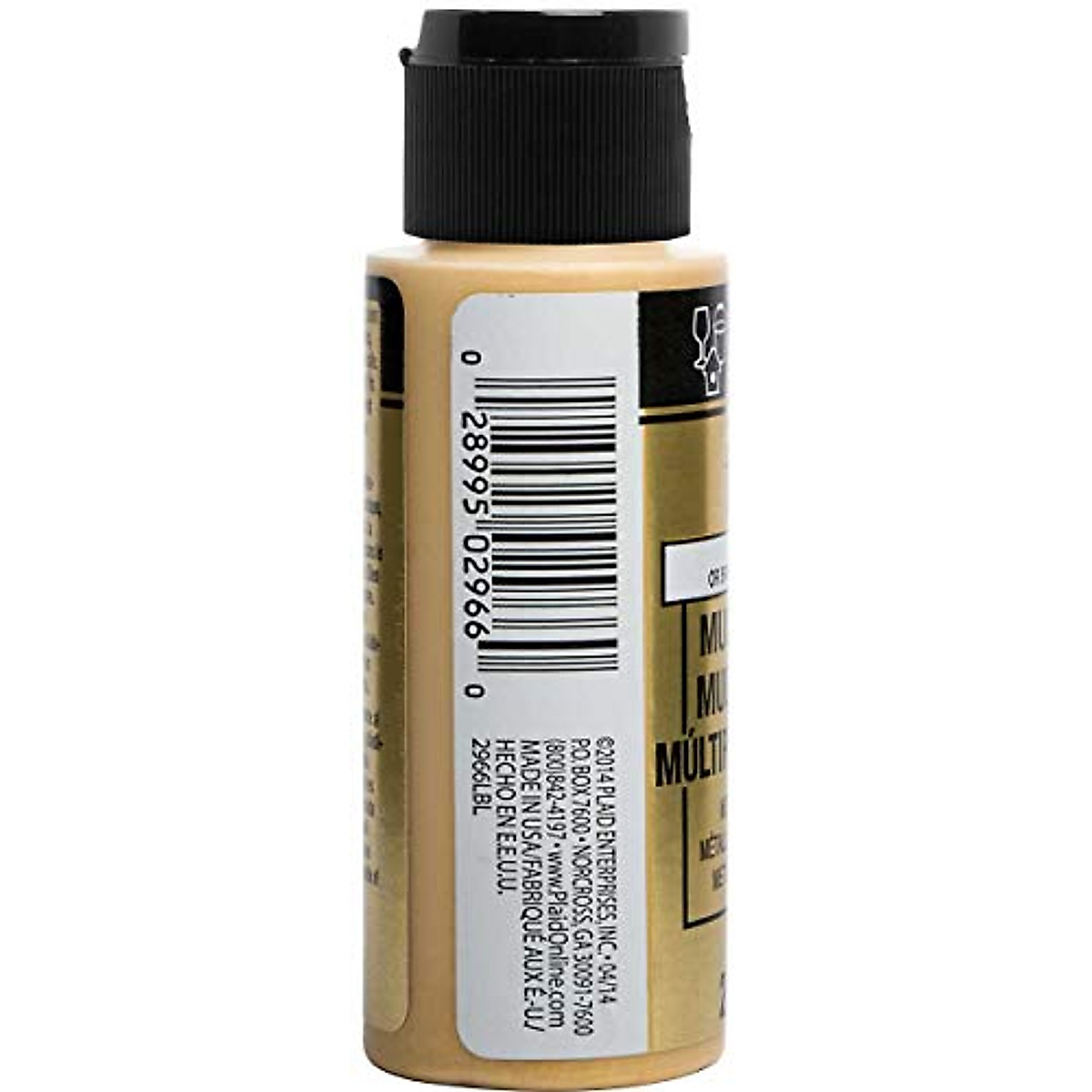 FolkArt multisurface metallic paint, 2 oz, Bright Gold
