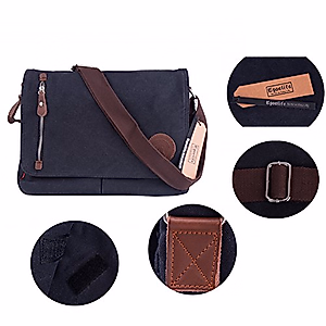 Small Messenger Bag for Men Women Casual Work Bag Canvas Satchel Bag Bookbag for Traveling Camping