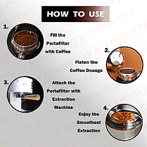 NEOUZA Coffee 51mm Bottomless Portafilter Compatible with DeLonghi Dedica EC680/EC685/EC785/EC820/EC850/EC860 SMEG Coffee Machine, Stainless Steel,Rosewood.Free with Basket, Spoon, tamper mat