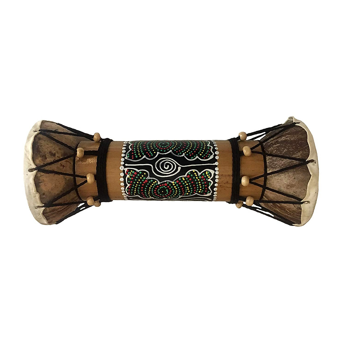 JIVE Djembe Drum Bongo Congo Wooden African Hand Drum Goat Skin Double Sided - SIZE 12"- Professional Sound (Multi - 12")