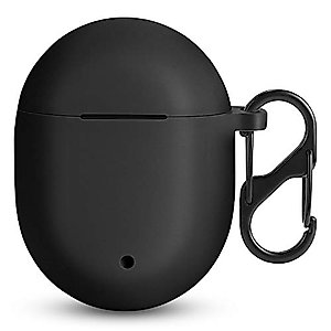 LiZHi for Google Pixel Buds A-Series Case (2021) / Pixel Buds 2 Case (2020), Soft Silicone Skin Cover Shock-Absorbing Protective Case with Keychain for Google Pixel Buds(Black)
