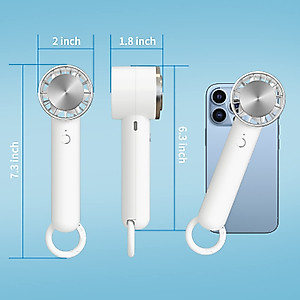 CEROBEAR Handheld Cooling Fan, New Upgrade Portable Fan with Cold Compress Function, 3 Speeds Adjustable Rechargeable USB Mini Face Fan for Makeup Travel Indoor Outdoor-White