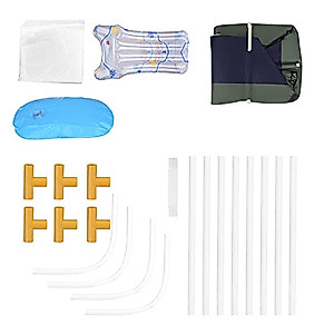 MATHOWAL Portable Bathtub, Foldable Bathtub for Adults, with Water Filling Cushion and Backrest, Suitable Hot Bath Ice (Dark Blue)