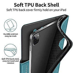 BuKoor iPad Pro 11 inch Case 2022 4th/3rd/2nd/1st Generation Case (2021/2020/2018) with Pencil Holder, Auto Sleep/Wake Function Smart PU Leather with Pocket Shockproof Magnetic Clasp Cover (Green)