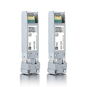 10G Multimode SFP+ LC Module, 10GBase-SR Fiber Transceiver for Ubiquiti UniFi UF-MM-10G, Mikrotik, Netgear, D-Link,TP-Link and More (MMF,850nm,300m,DDM) 2 Pack