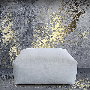 Patio Furniture Set Bean Bag Ottoman Chair 7PC Outdoor Chairs Sectional Conversation Patio Chair Daybed Furniture Outdoor Sofa Couch High Density Foam Filling Modern Comfy Patio Couch (light gray)