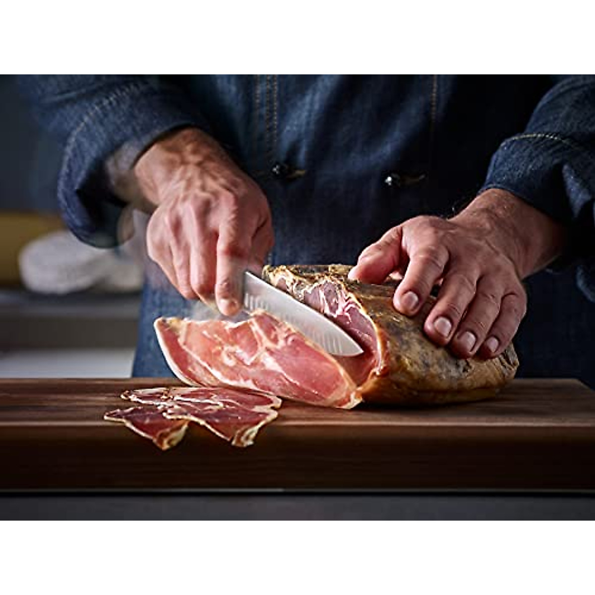 Wüsthof Classic Hollow Edge Carving Knife, 8-Inch, with Bonus Paring Knives, Black, (8854)