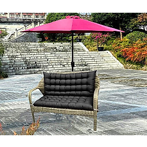 MUVLUS Indoor/Outdoor Bench Cushion, 59"x39.3" Swing Cushion Wicker Seat Cushions,Lounger Garden Furniture Patio Lounger Bench Seat Cushions (Black)