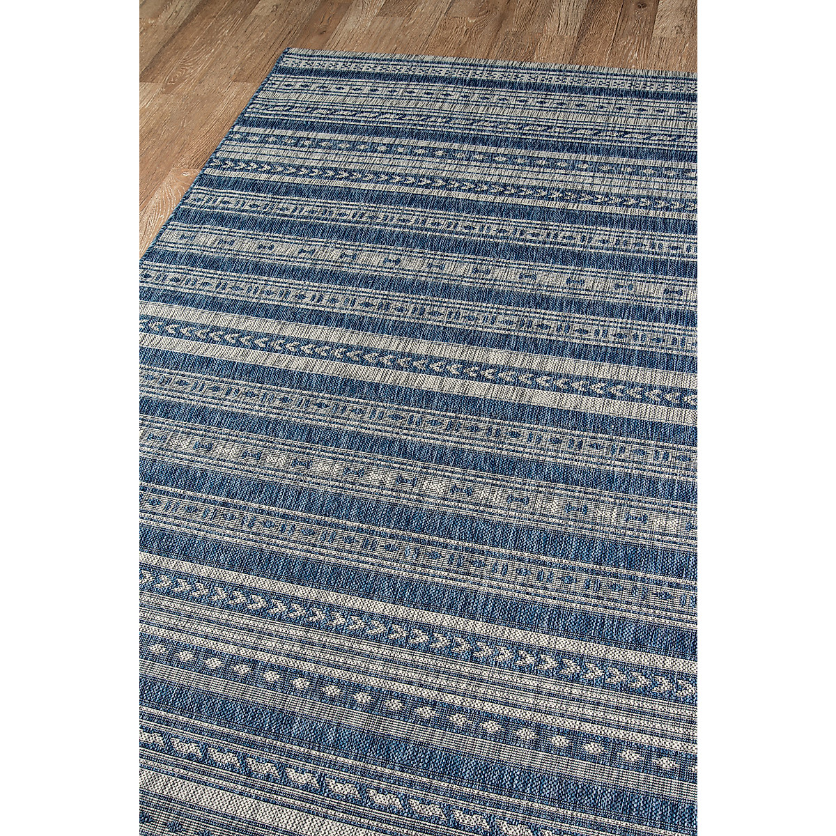 NOVOGRATZ Villa Collection Tuscany Indoor/Outdoor Area Rug, 2'7" x 7'6" Runner, Blue