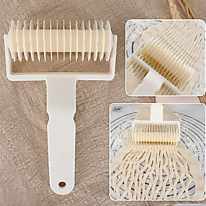 Lamoutor 2Pcs Lattice Roller Cutter Pastry Cutter Roller DIY Baking Tool for Dought Cookie Pie Pizza Bread Pastry
