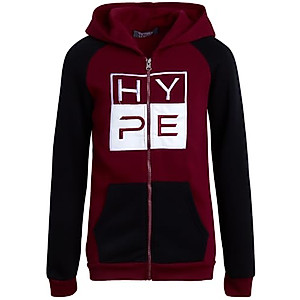 Coney Island Boys' Active Sweatsuit Set - 2 Piece Fleece Hoodie Sweatshirt and Jogger Pants (Size 8-12), Size 1012, Burgundy Hype