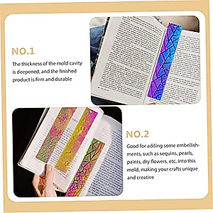 VILLCASE Bookmark Mold Resin Epoxy Bookmark Chocolate Fondant Bookmark Casting Molds Rectangular Bookmark DIY Gift Tag Jewelry Tags DIY Craft Making Trays Crafts Student Crystal Silica Gel