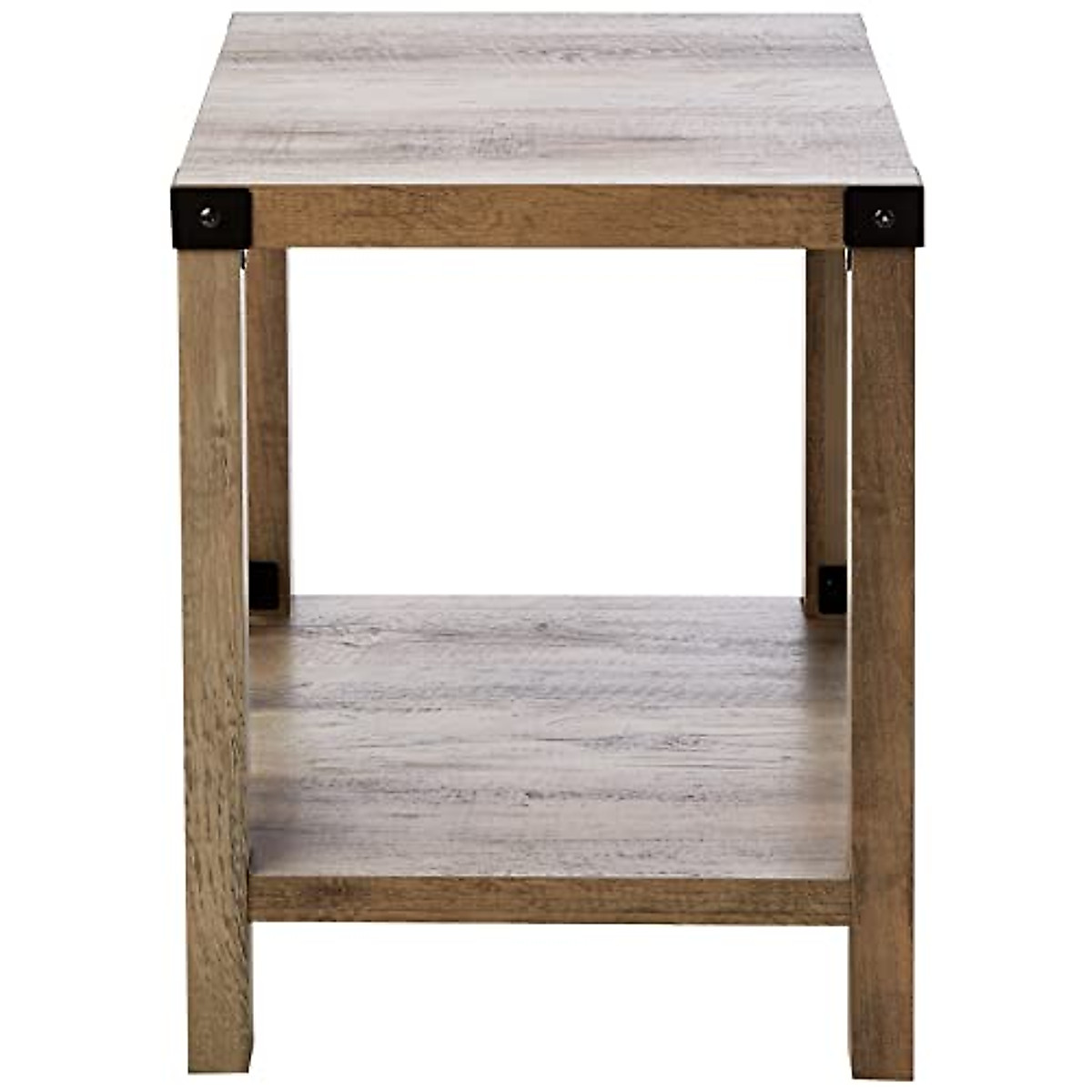 Walker Edison Sedalia Modern Farmhouse Metal X Side Table, 18 Inch, Grey Wash