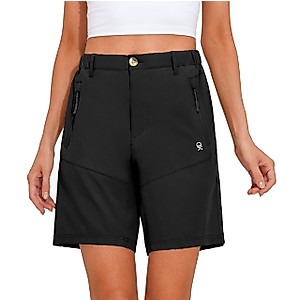 Little Donkey Andy Women's Stretch Quick Dry Cargo Shorts for Hiking, Camping, Travel Black Size M