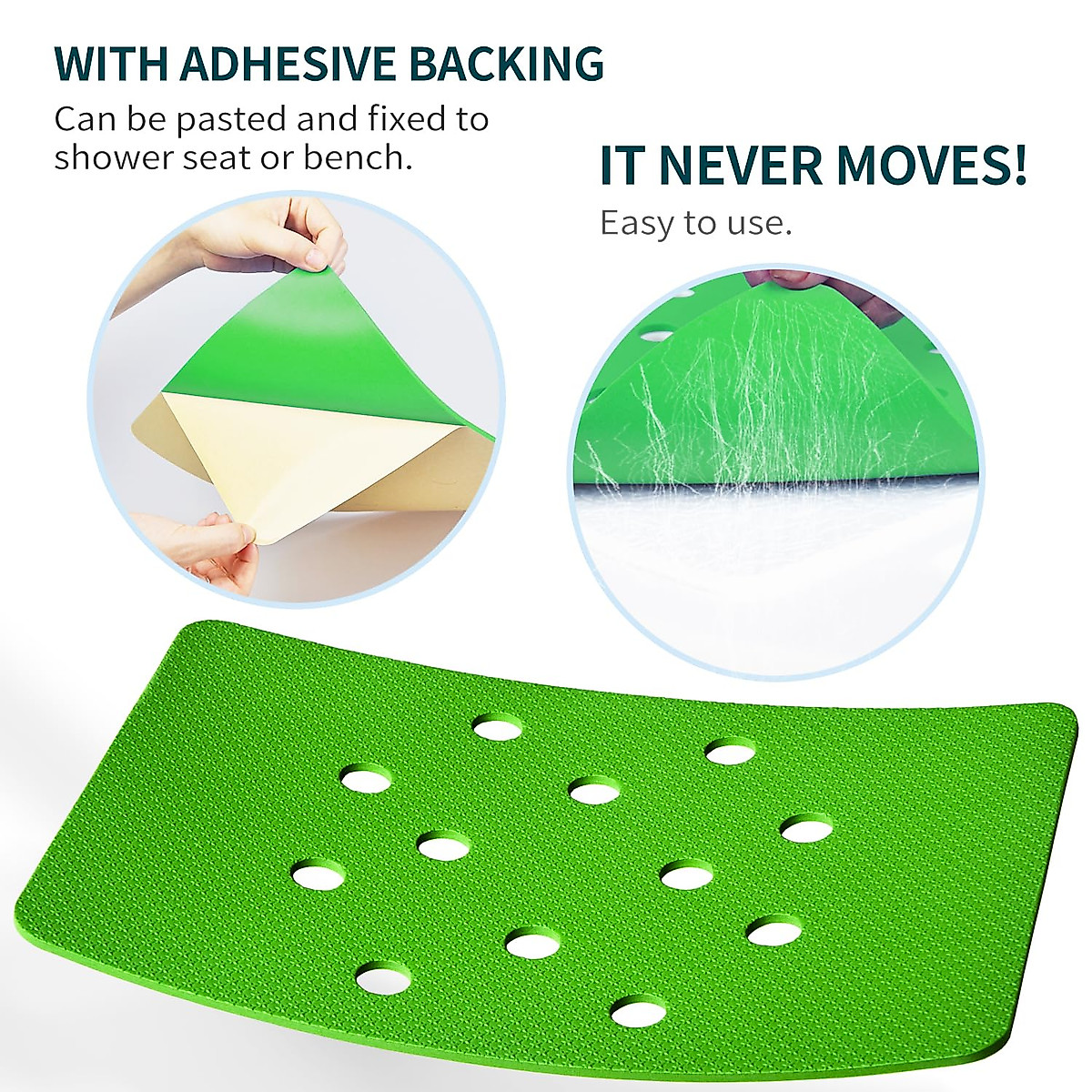 Soft Cushion for Shower Seat, Bath Chair Mat 14" x 10", Non-Skip Foam Pad for Shower Chair, Bathroom Shower Stool Mat for Elderly, Handicap & Disabled, Cover Shower Bench