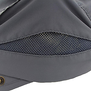 LLmoway Men Fishing Hat with Ear and Neck Flap Outdoor Sun Protection Cap with Foldable Bill Grey