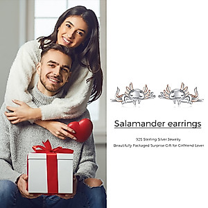 StoryMidir Axolotl Earrings Cute Sleep Axolotl Stud Earrings for Women 925 Sterling Silver Animal Pendant Mexican Axolotls Jewelry Mothers Day Gifts