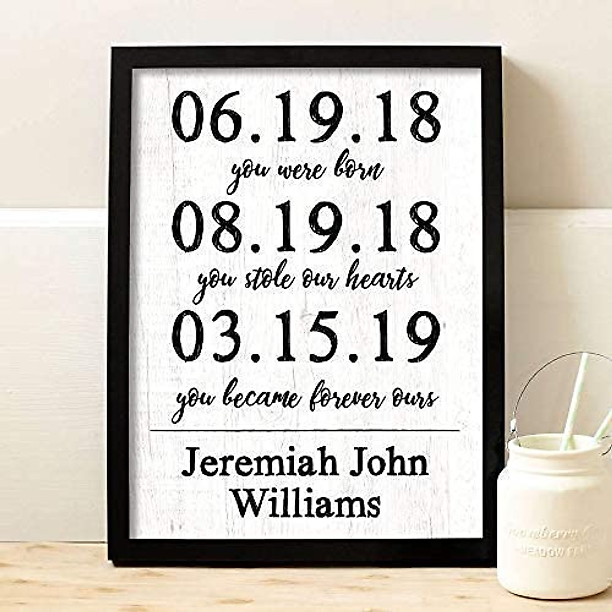 CANARY ROAD Adoption Dates Print | Adoption Gift | Gotcha Gift | Gotcha Day |Adoptive Parents Gift |Gotcha Day - Adoption Gift Personalized Art Child Keepsake Gift Boys and Girls Adopt Adopted Present