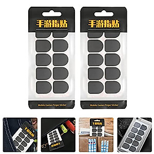 Healifty 20 Pieces Gaming Finger Sleeves Anti- Sweat Disposable Seamless Touchscreen Finger Covers Stickers Carbon Fiber Controllers Finger Thumb for Mobile Phone Game