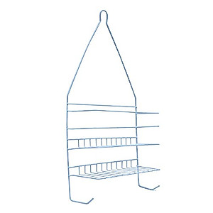 TG,LLC Treasure Gurus Hanging White Metal Shower Head Caddy Bathroom Storage Wall Mount Bath Organizer Rack