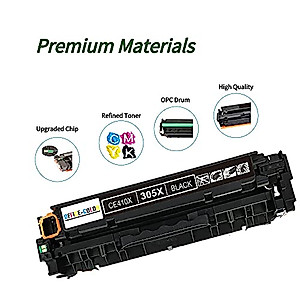 HP 305A Black, Cyan, Magenta, Yellow Toner Cartridges (5-Pack) Works with Laserjet Pro 300 M351, Laserjet Pro 300 MFP M375, Laserjet Pro 400 M451, Laserjet Pro 400 MFP M475