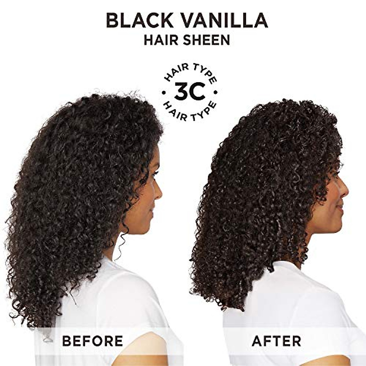 Carol's Daughter Black Vanilla Hair Sheen for Curly, Wavy or Natural Hair, Hair Shine Spray and Moisturizer For Dry, Dull or Brittle Hair, 4.3Fl Oz