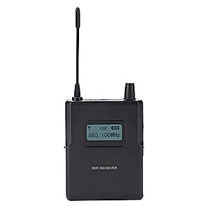 DAUERHAFT Stage Monitor Earphones, Long Transmission Distance Wireless Recording Studio Monitor 526-535Mhz Clear Sound LCD Displays for Stage Use