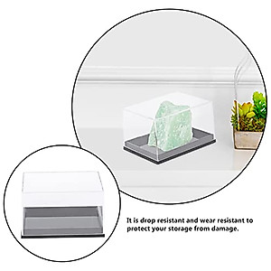 Cabilock 6pcs Transparent Plastic Boxes Natural Rough Mineral Specimen Display Cases Countertop Boxes Cube Transparent Display Boxes Pop Figures Display Collectibles Mineral Specimen