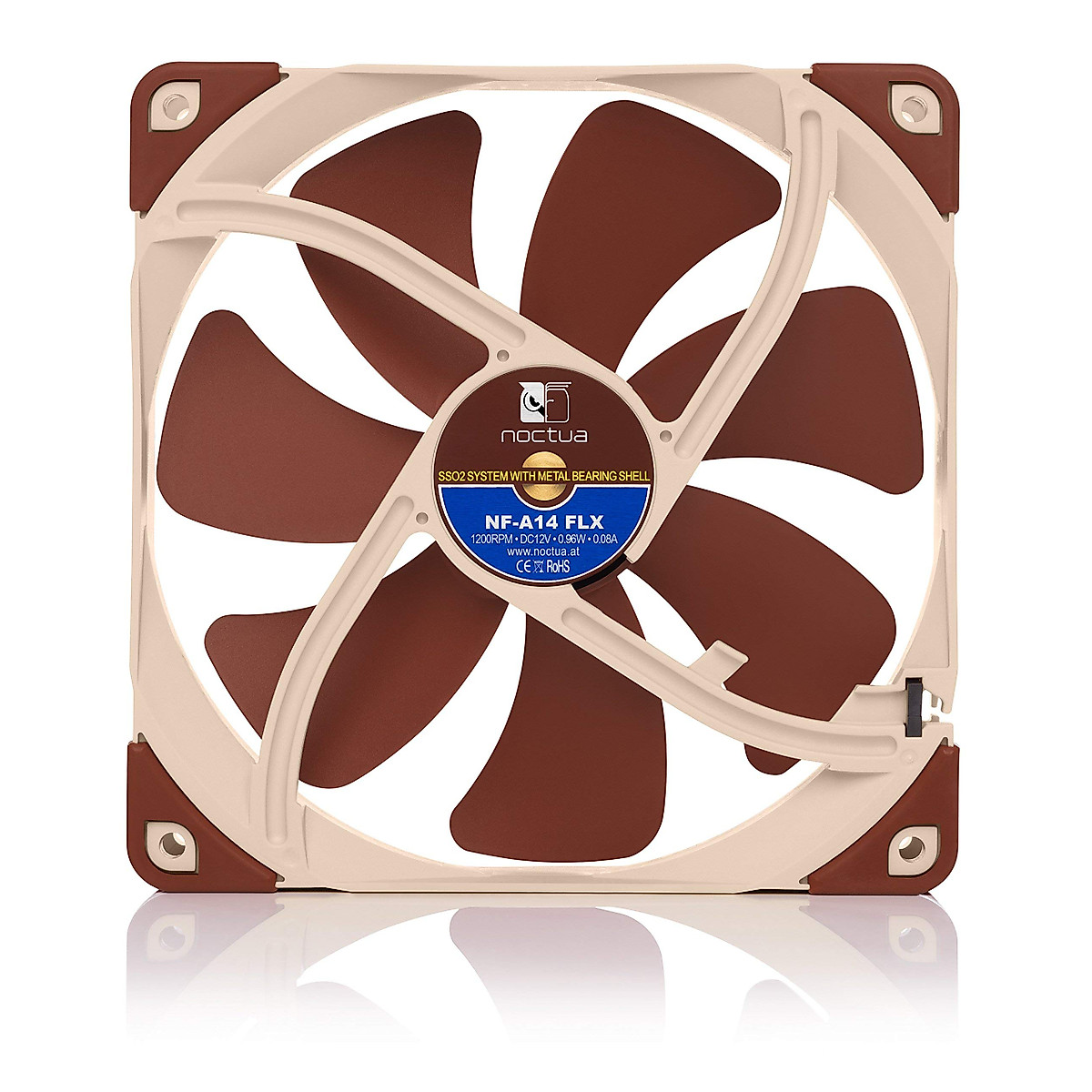 Noctua NF-A14 FLX, Premium Quiet Fan, 3-Pin (140mm, Brown)