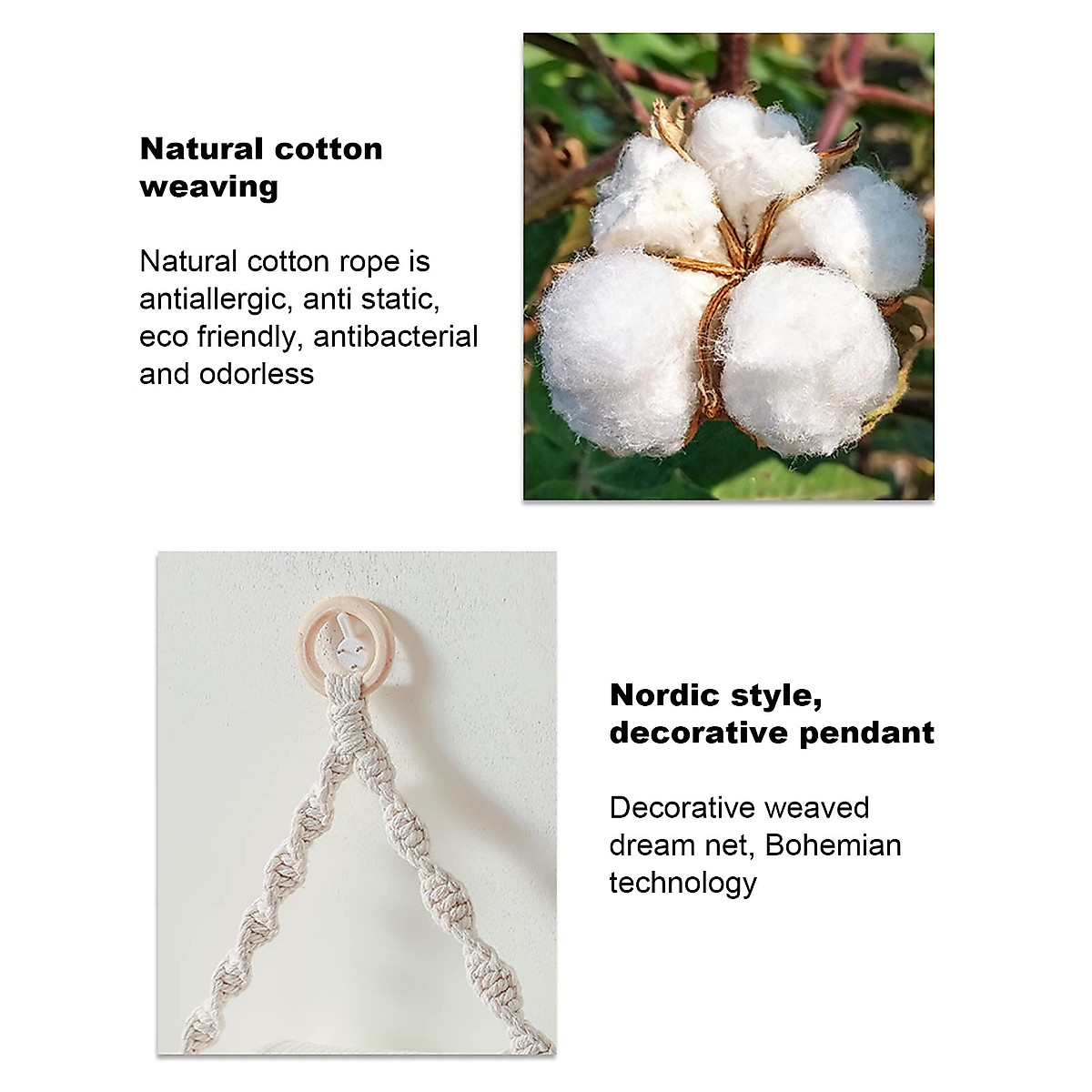 Handmade Paper Towel Holder,Boho Cotton Rope Macrame Toilet Paper Towel Rack,Paper Towel Hanging for Kitchen Bathroom