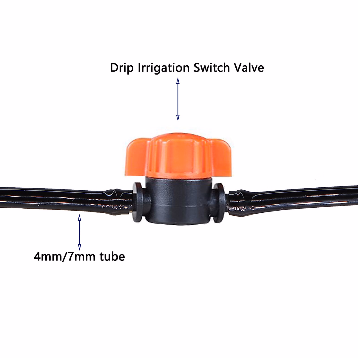 12 Pack Drip Irrigation Switch Valve 1/4" Drip Irrigation Barbed Ball Valve Shut Off Switch 4mm/7mm Hose Water Connectors Barbed Valve Drip Irrigation Universal Barbed Valve for Gardening