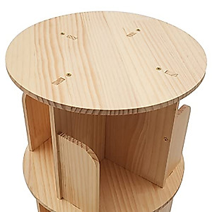 Futchoy Rotating Bookshelf, 360 5-Tier Display Floor Standing Bookcase Storage Rack for Kids&Adults Multi-Functional Bookshelf Organizer